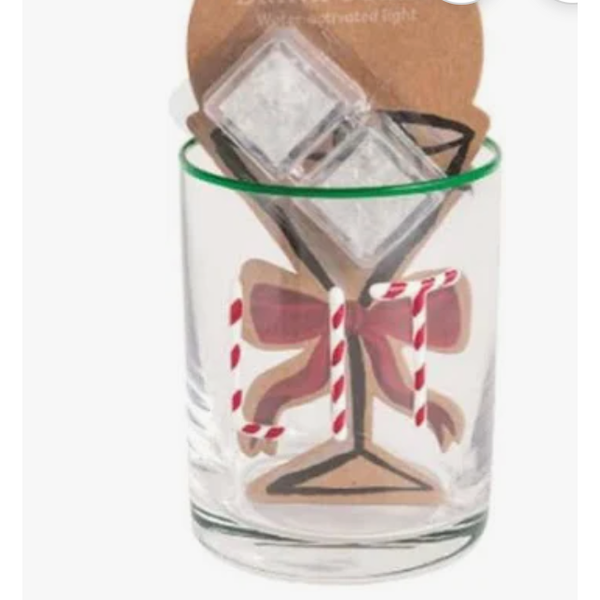 Holiday Glass with Light up Ice Cubes