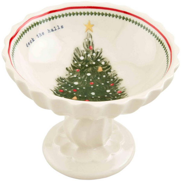 Vintage Christmas Candy Dish - Classic Pedestal Design with Hand ...