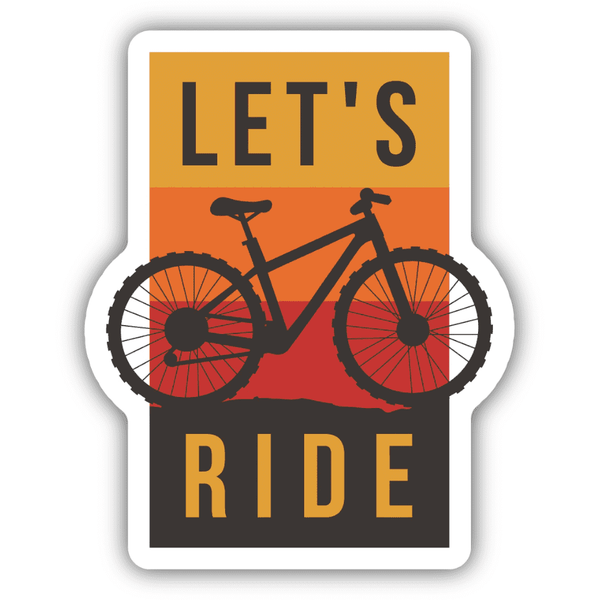 Let's Ride Bike Sticker - Decorative Water Bottle Sticker for Cool ...